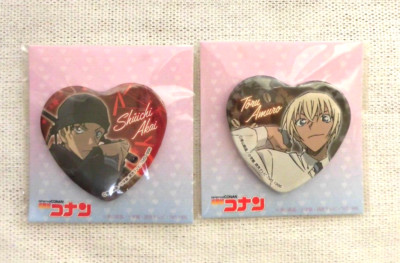 Detective Conan Heart shape can badge Toru Amuro Akai Shuichi set | eBay