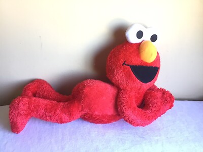 2007 Fisher Price Mattel Sesame Street Elmo Laying Plush Stuffed Toy 21 ...