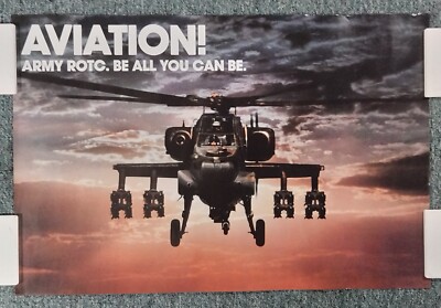 1980s "Aviation! Army ROTC. Be All You Can Be" Army Recruiting POSTER ...