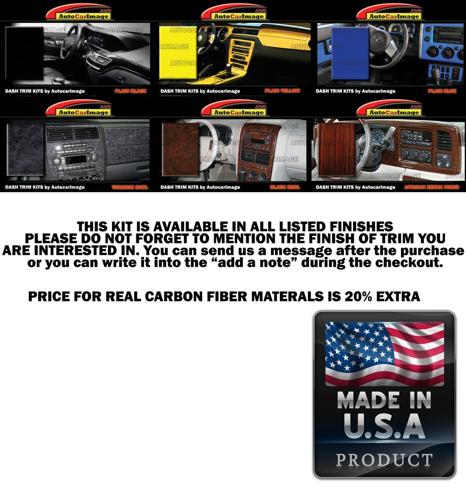 Dash Trim Kit for CADILLAC CTS 04 05 carbon fiber wood aluminum | eBay