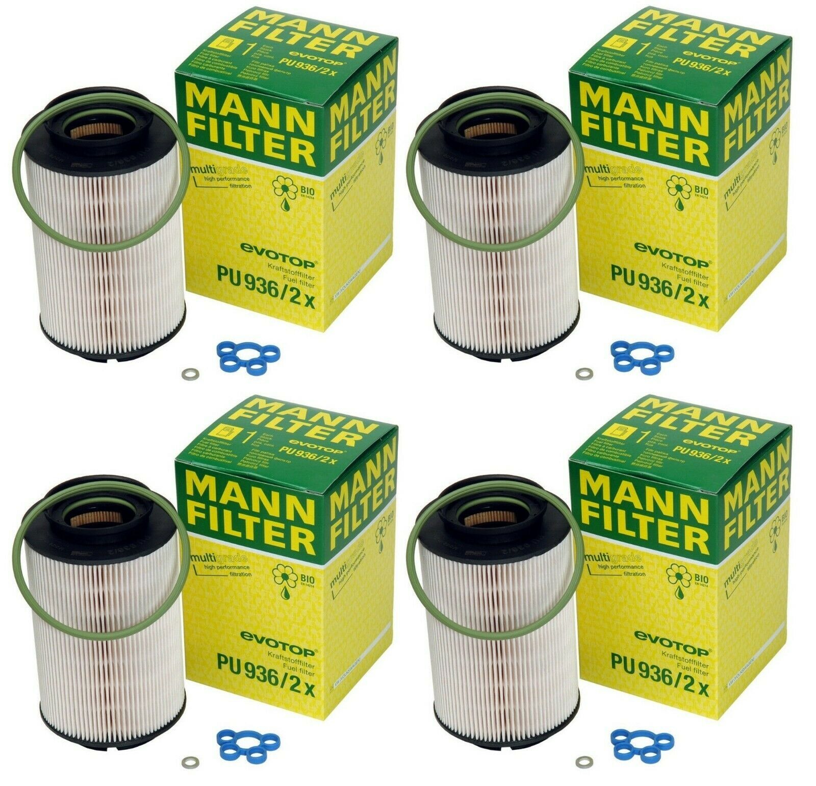 Mann Set of 4 Fuel Filters PU 936/2 X for Volkswagen Jetta TDI Golf 2 ...