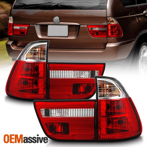 Fits 00-06 E53 X5 3.0i 4.4i 4.6is 4.8is JDM Red Clear Tail Lights W ...