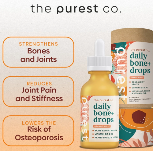 Purest Co Daily Bone+ Drops - 30ml for Stronger Bones & Joint Support ...