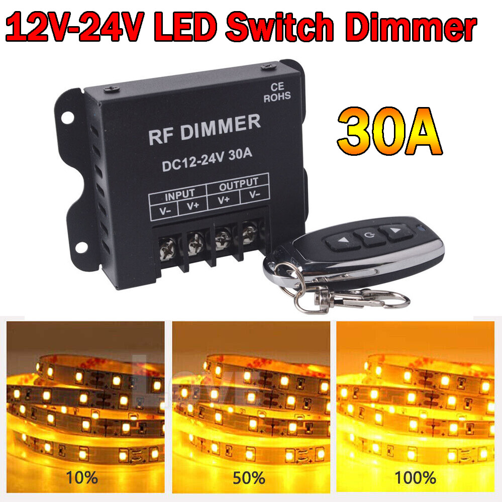 3528 5050 30A 12V-24V Metal LED Switch Dimmer LED Controller With ...