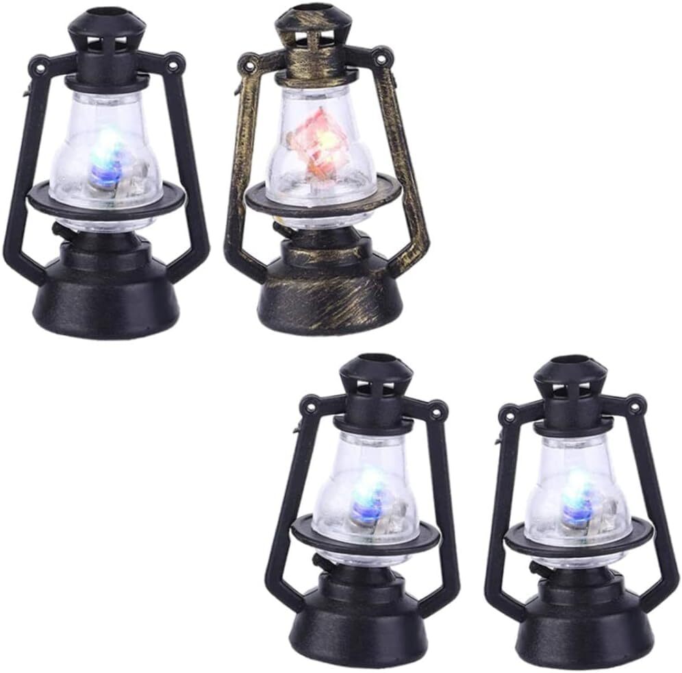 4-Pack Miniature Kerosene Oil Lanterns - Hanging Vintage Lamps for ...