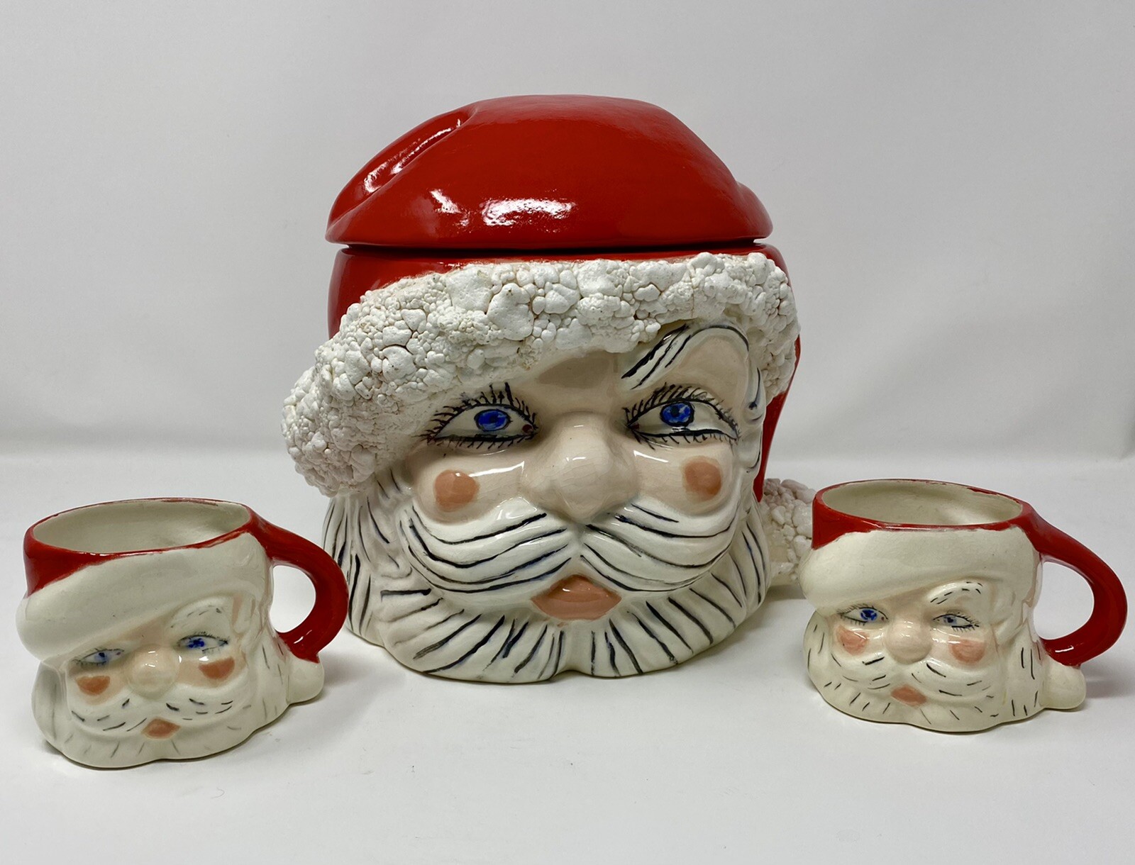 Vintage 1950’s Santa Claus Large Cookie Jar & Santa Claus Mugs ...