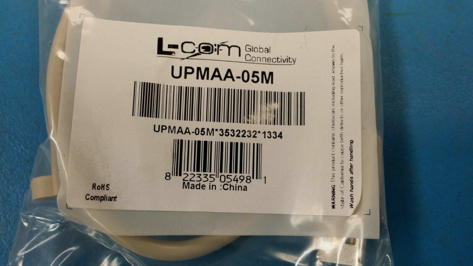 (1 PC) UPMAA-05M L-COM CA USB-A PNL/USB-AM 0.5 MTR | eBay