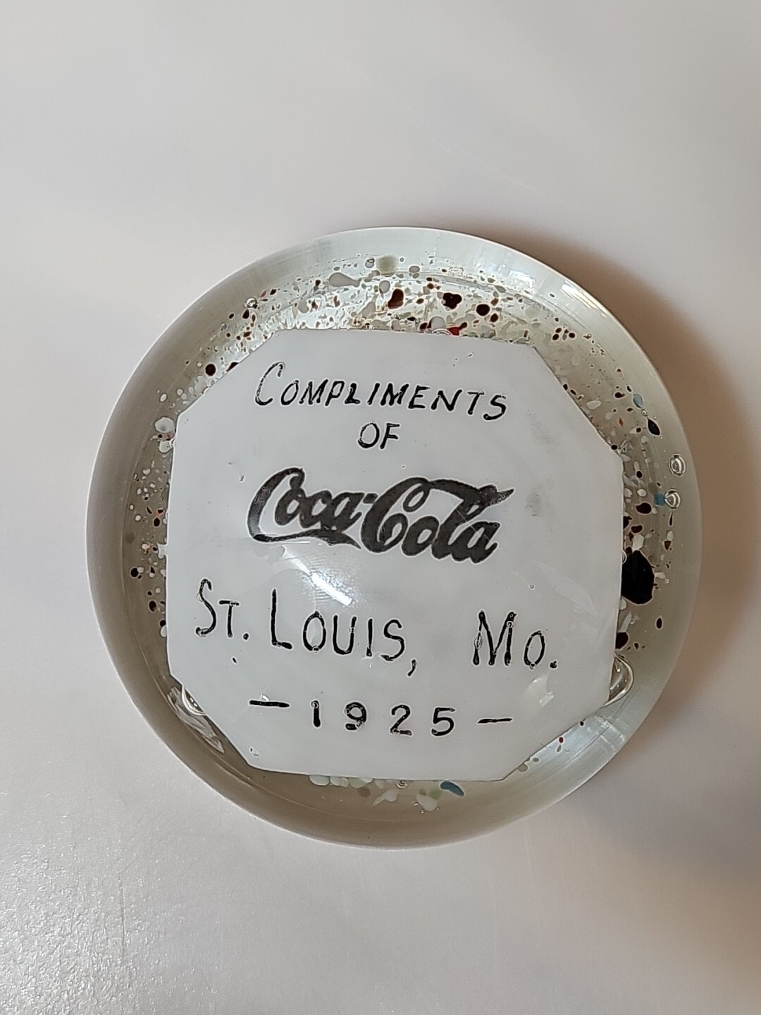 Compliments Of Coca Cola St. Louis Missouri 1925 Large Paperweight ...