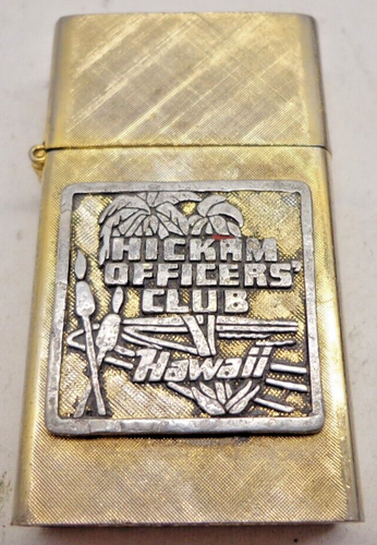 Vtg FLORENTINE CIGARETTE Lighter 14K GP HICKAM OFFICERS CLUB HAWAII ...