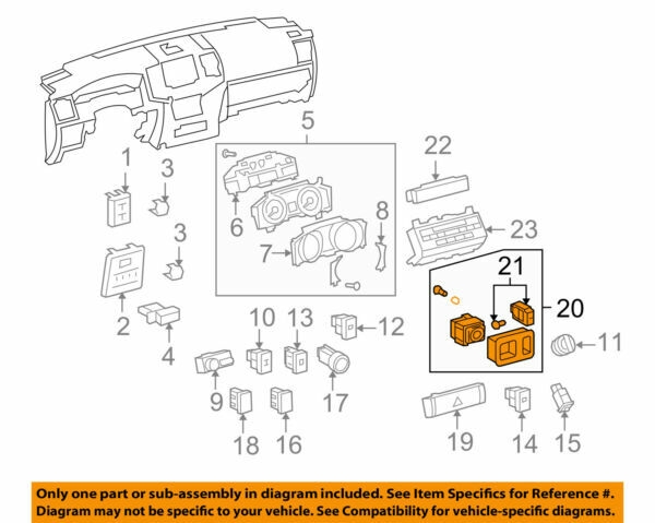 TOYOTA GENUINE OEM 84870-60110-E0 SWITCH ASSY OUTER MIRROR 8487060110E0 ...