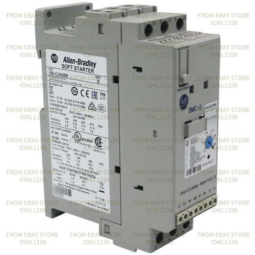 100% New 150-C16NBR Allen Bradley SMC-3 16A Smart Motor Controller 480V ...