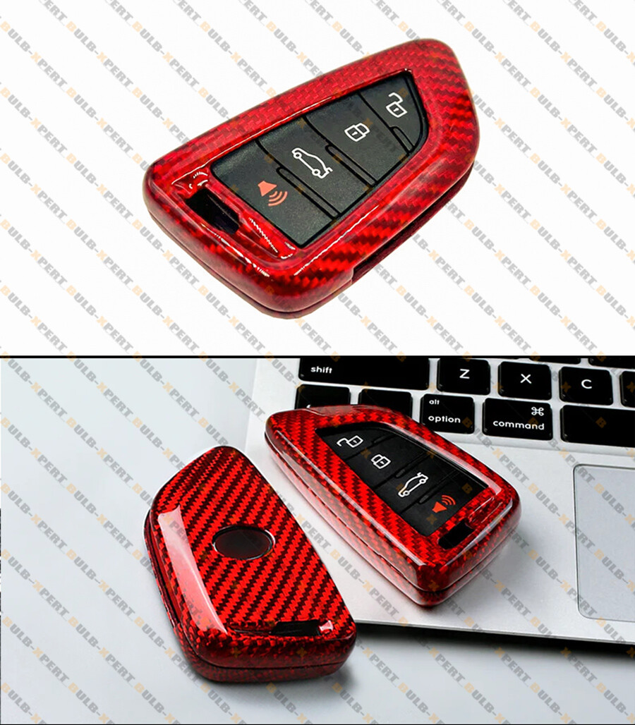 REAL RED CARBON FIBER KEY FOB CASE COVER FOR 2020-26 TOYOTA GR SUPRA ...