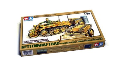 Tamiya Military Model 1/48 KETTENKRAFTRAD with Infantry Cart Scale ...