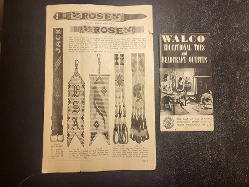 Vtg 1960s Walco Beads Brochure & 1935 Indian Bead Craft Design Pamphlet ...