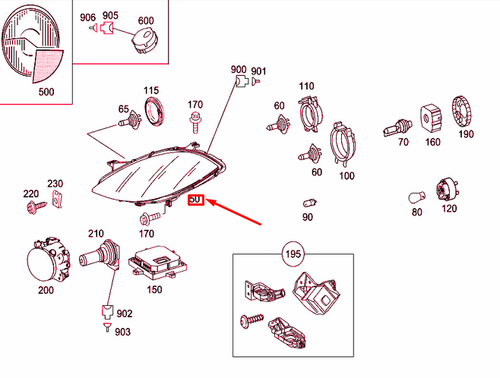 MERCEDES-BENZ A W169 Front Left Headlight RHD A1698200561 NEW GENUINE ...