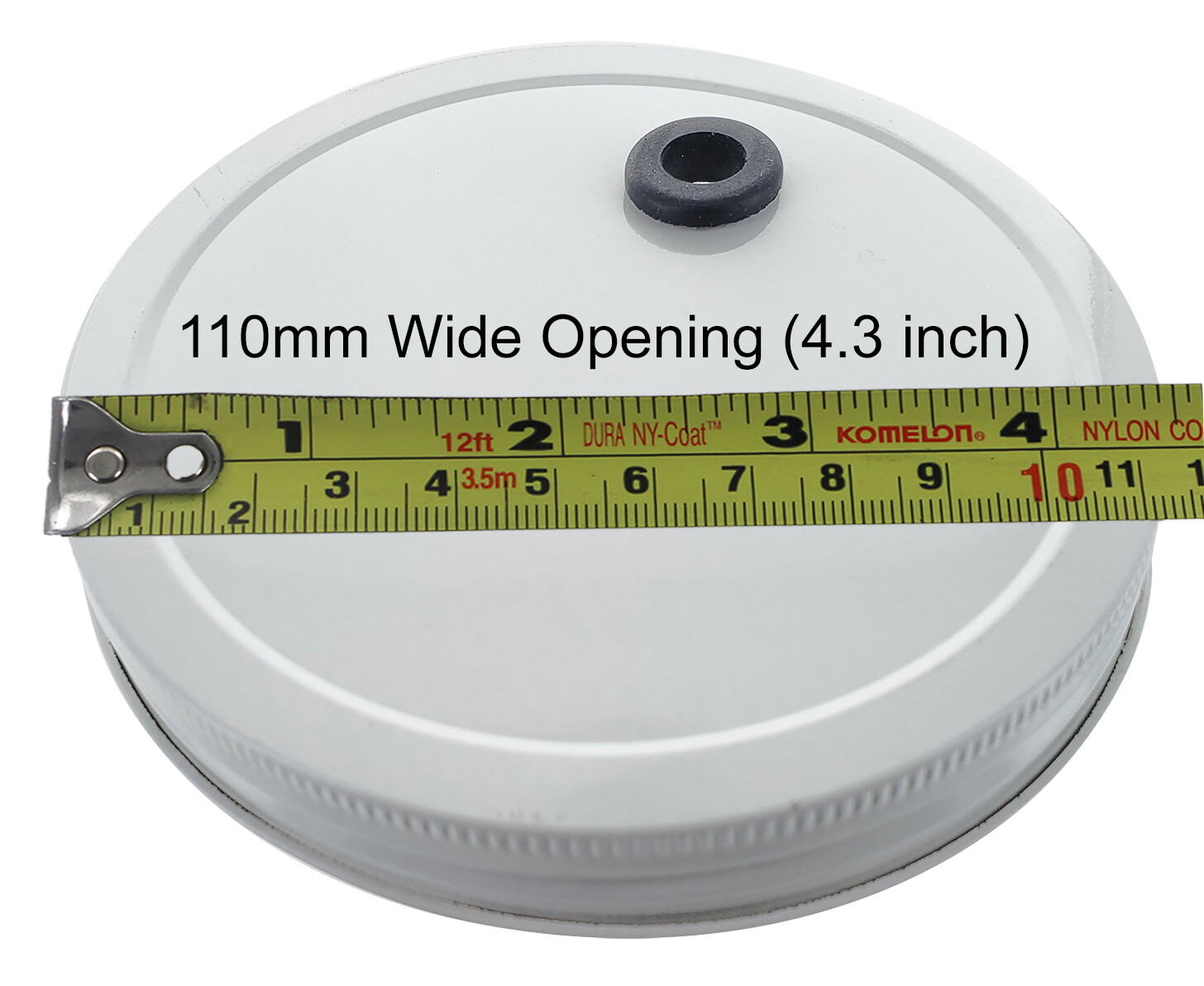 Drilled Metal 110mm Lid with Grommet For One Gallon And 64oz Wide Mouth ...