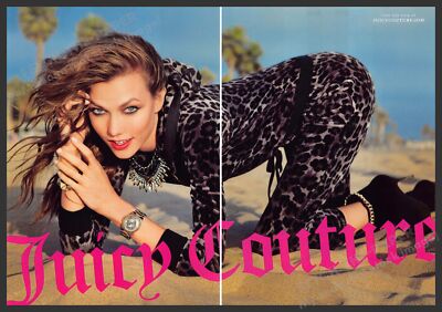 Juicy Couture Karlie Kloss 2010s Print Ad (2 page) 2012 Legs Beach Sand ...