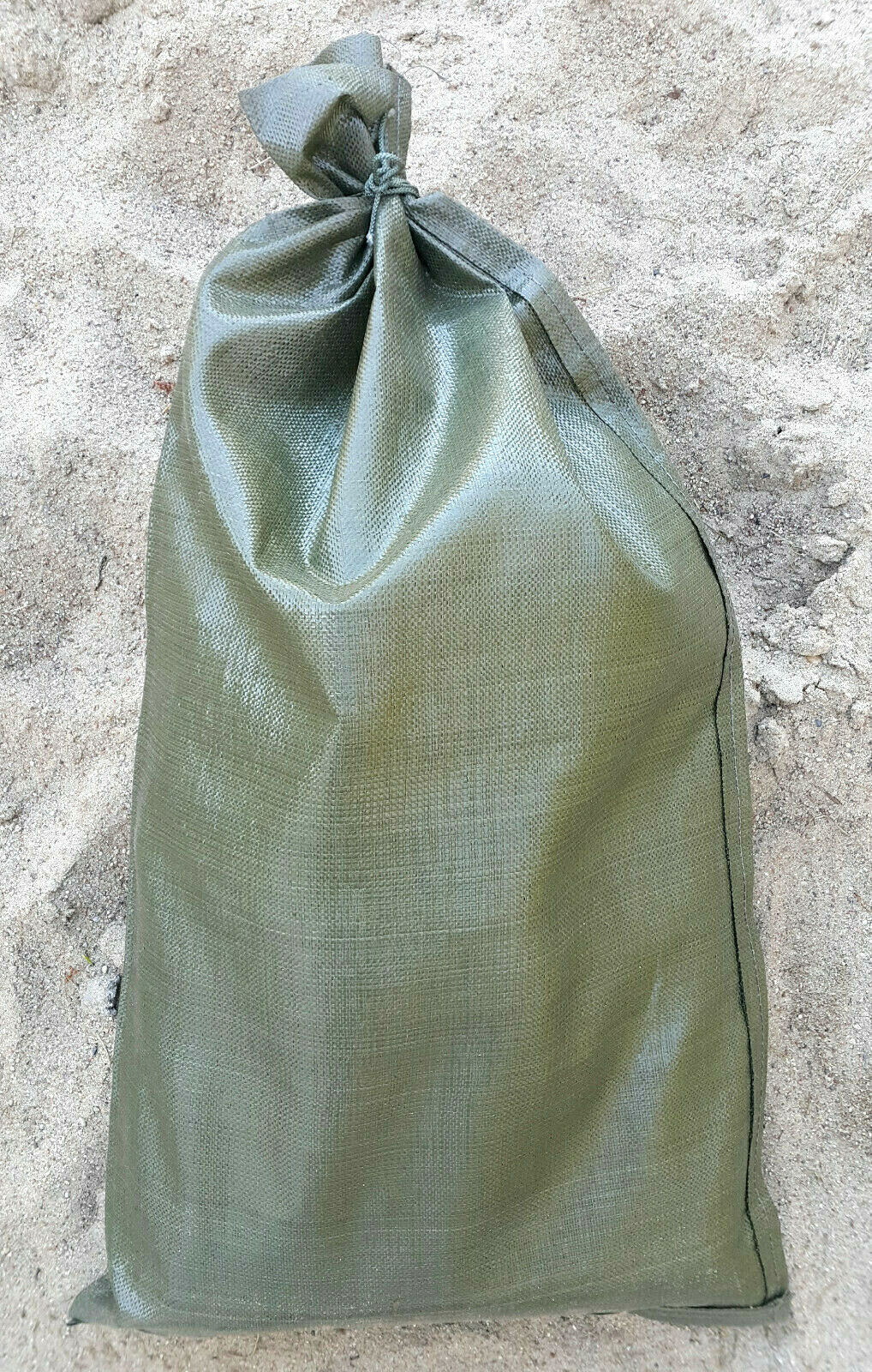 x5 PIECES MILITARY SAND BAG W. TIES POLYPROPYLENE OLIVE OD GREEN SWISS ...