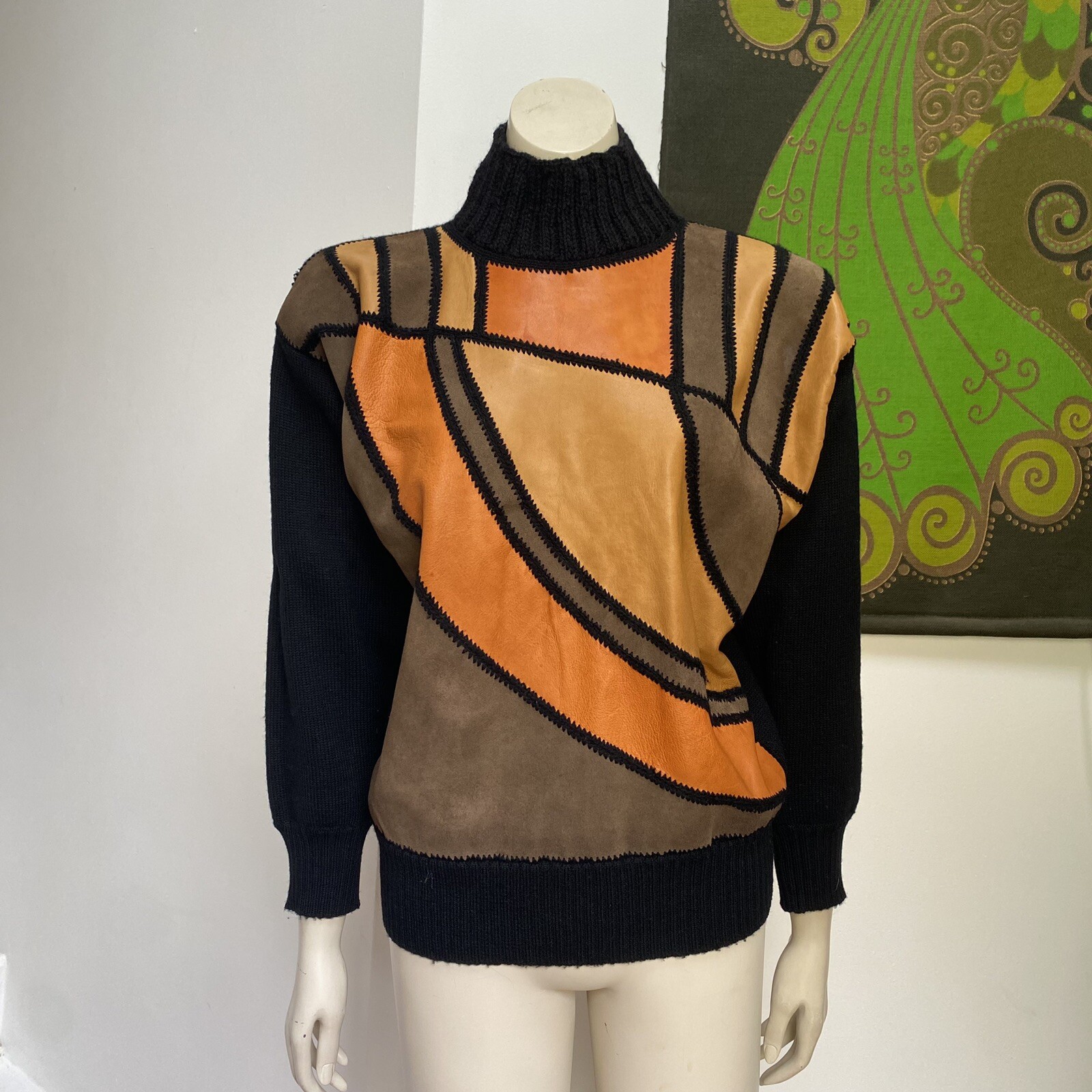 Vintage Didier Ronsard patchwork leather and pure woo… - Gem