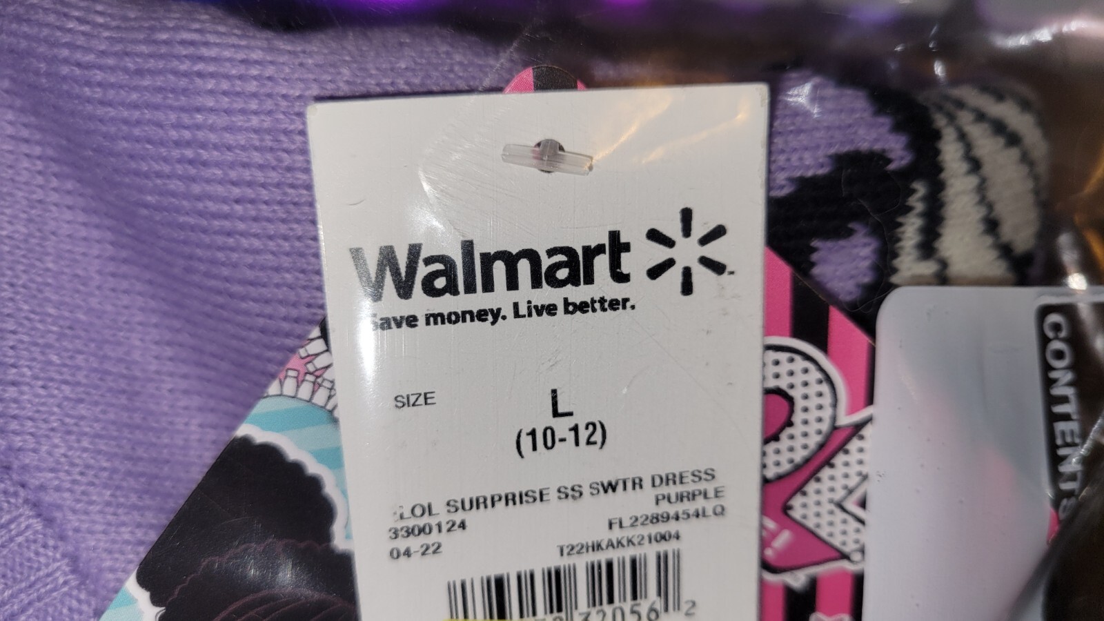 LOL Surprise~ NEW♈Girls Knit Sweater Dress size L~Lilac/black LOL ...