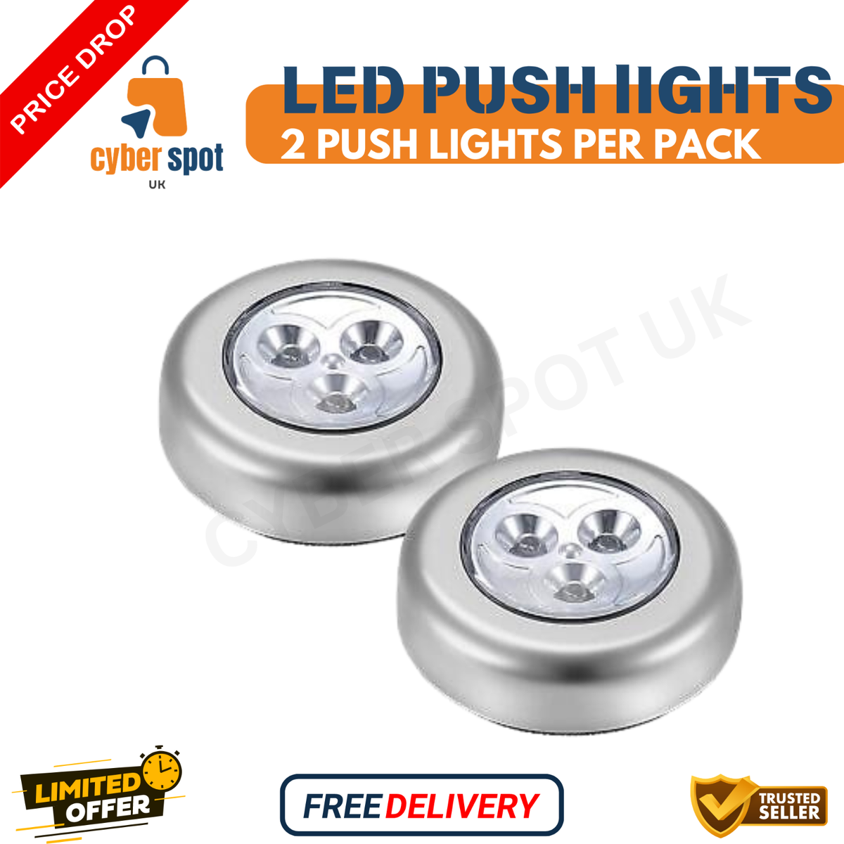 Push Lights Battery Powered Wireless LED Puck Lights | Remote Control