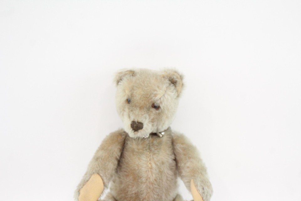 Steiff Vintage Teddy Bear MohairW/ Button / Tag In Ear& Bell Collar ...