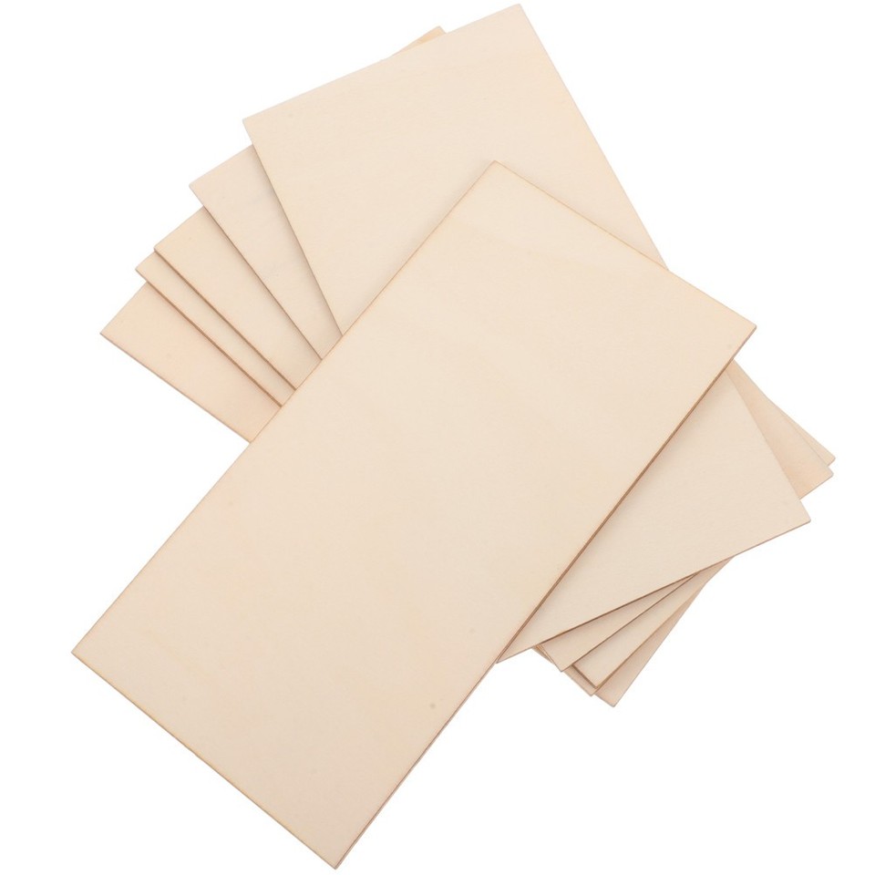 8 Pcs Rectangle Wooden Boards Unfinished Wood Slices Rectangle Wood ...