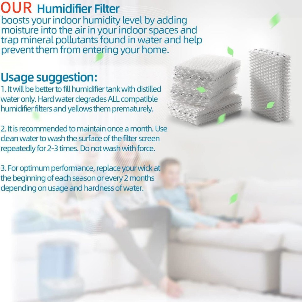 4 Pack Humidifier Filter Replacement For Relion RCM832 Equate EQ-2119 ...