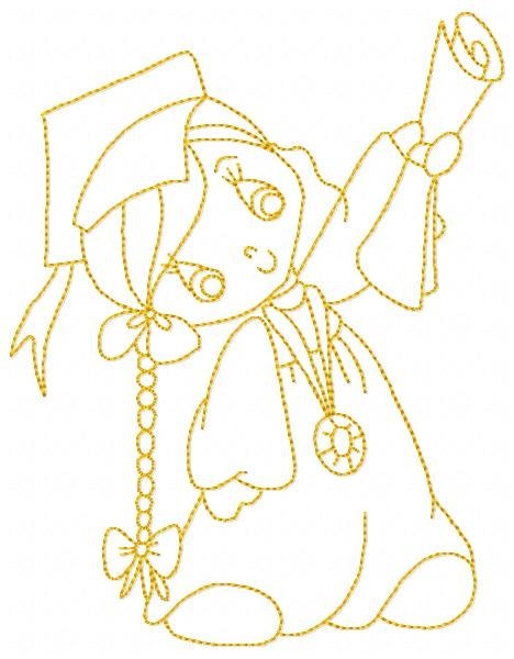 Graduation Girl 10 Embroidery Designs 4x4, 5x7on multi-formatted CD in ...