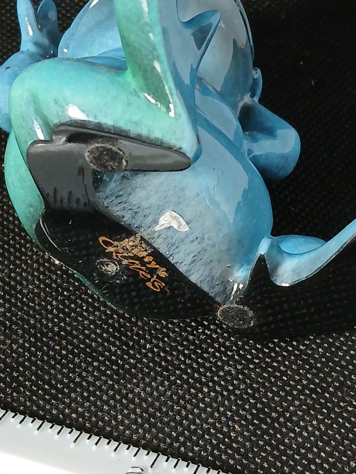 Kitty's Critters Blue Hear No Evil Frog Retired Porcelain Figurine ...