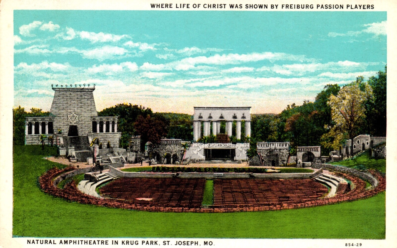Postcard natural amphitheater in Krug Park Saint Joseph Missouri | eBay