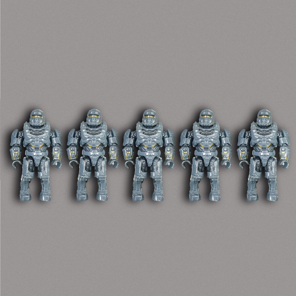 10Pcs HALO Mega Construx VANNAK-134 Spartan Figure Fleetcom Warthog ...