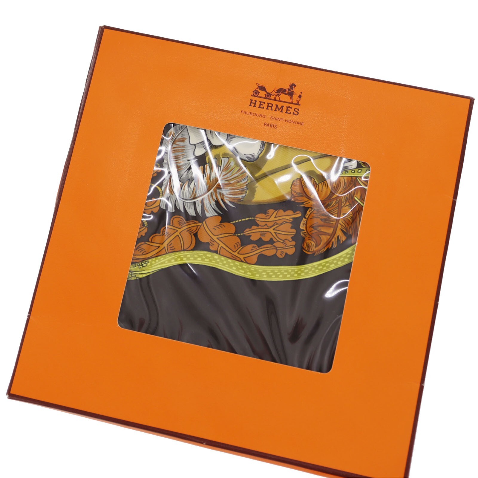 HERMES Logos Botanical Hat Design Large Used Silk Sca… - Gem