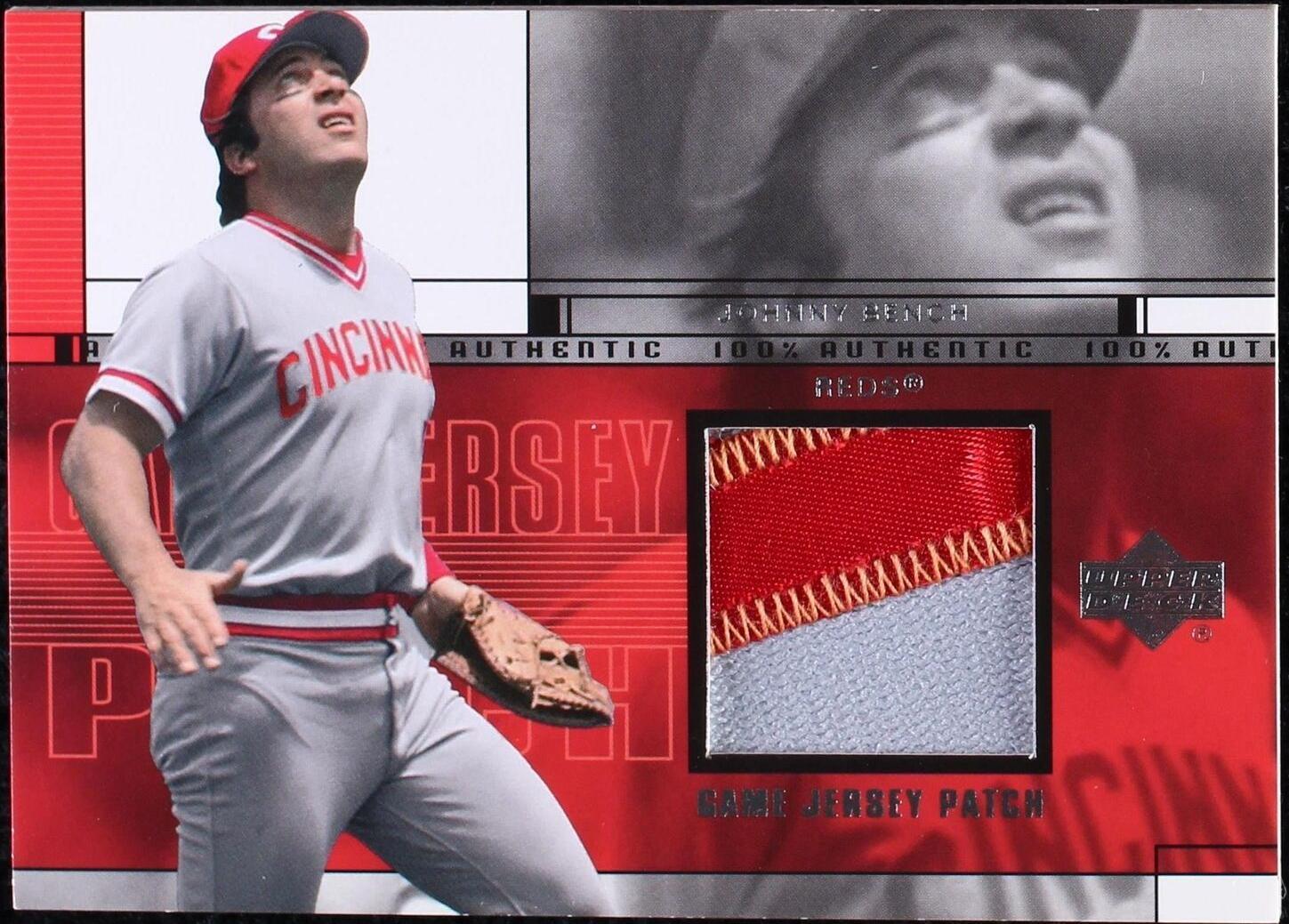 2001 Upper Deck - Game Jersey Johnny Bench #P-JB Patch (MEM) for sale ...