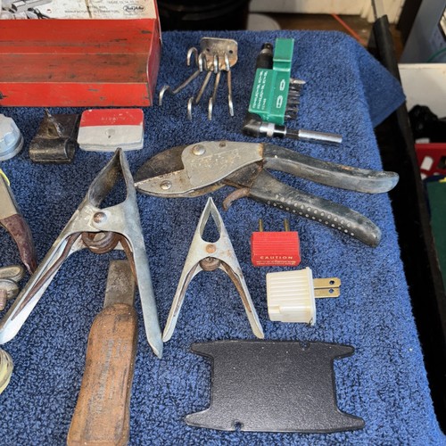 Junk Drawer Lot Tools Misc Vintage sharpening tool clamps | eBay