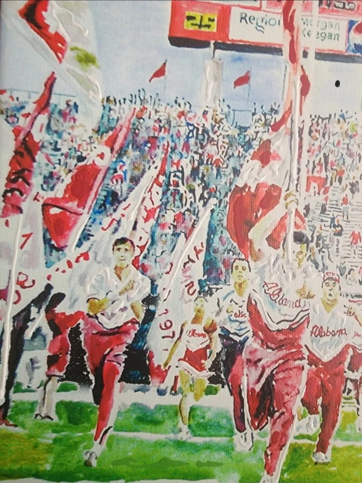ORIGINAL PAINTED ART by Richard Russell Roll Tide Roll.. Big AL Limited ...