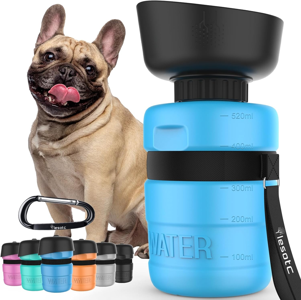 Dog Water Bottle, Portable Water Dispenser with Bowl, Leak Proof Pet ...