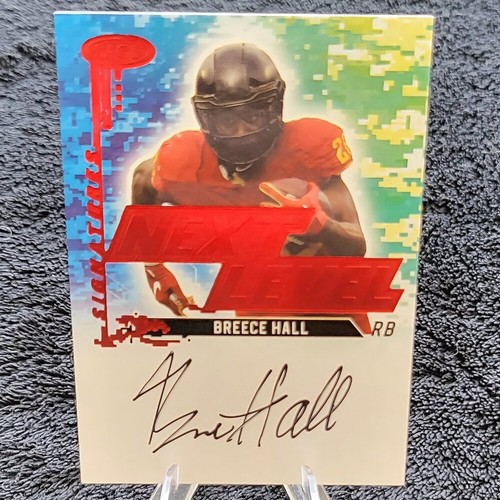 Breece Hall 2022 SAGE Auto Autograph Rookie RC Next Level Red New York ...