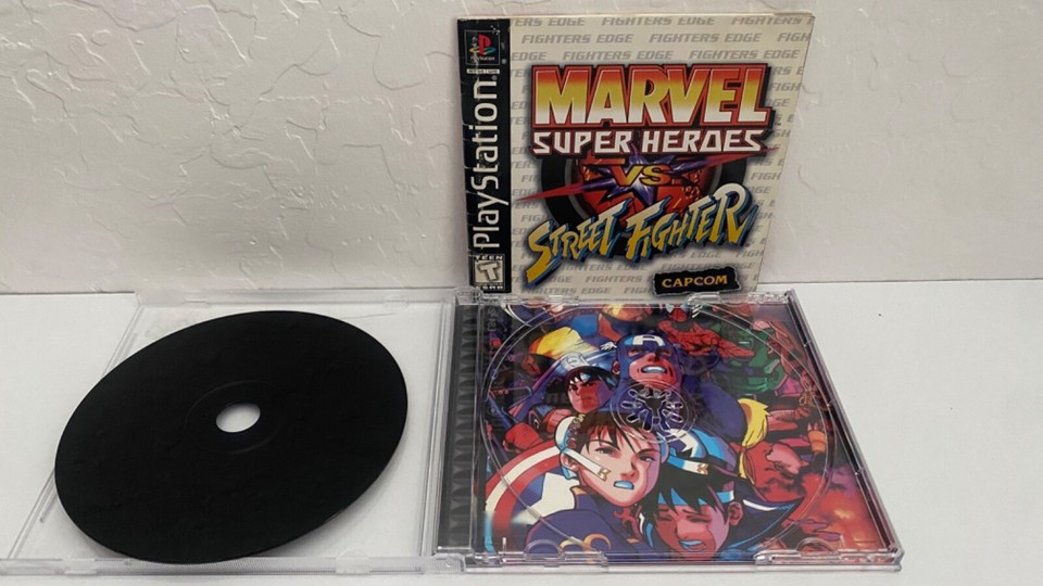 Marvel Super Heroes Vs Street Fighter (PlayStation 1 PS1, Rare ...