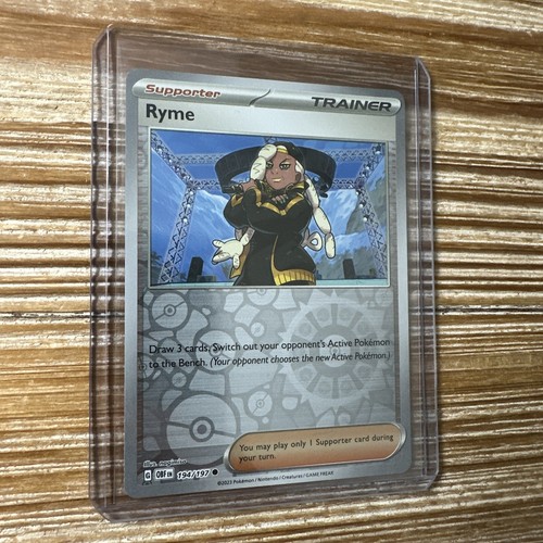 Pokémon Card Ryme 194/197 Obsidian Flames Reverse Holo Trainer 2023 NM ...