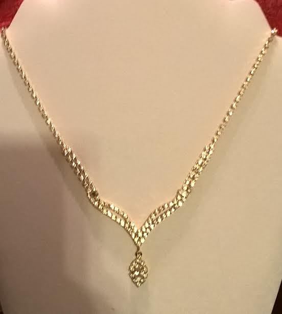 Stunning Golden Rhinestones Necklace/Pendant, Vintage Jewelry | eBay