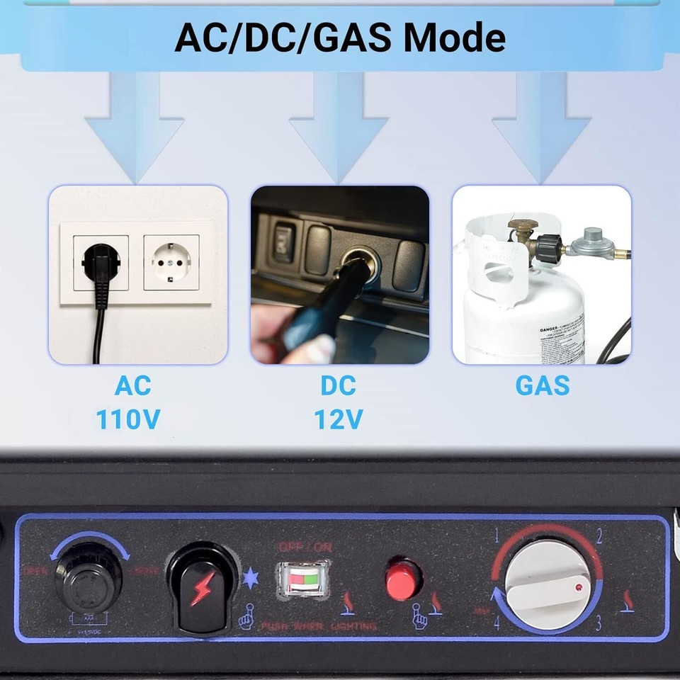 Propane Refrigerator Car 110V Motorhome Camper RV Fridge Portable 2/3 ...