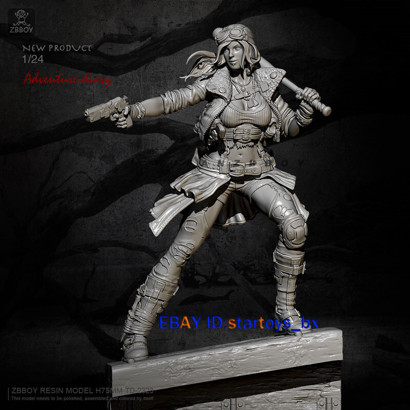 Unpainted 80MM Resin Adventurer Female Model Kit Unassembled Figure ...