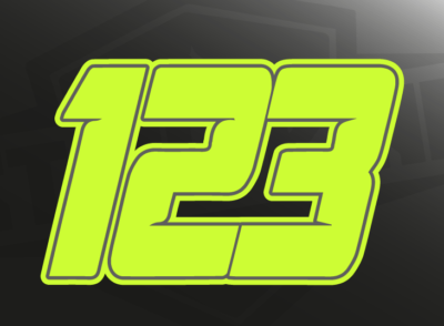 3 X Custom Race Numbers Vinyl Stickers/Decals - Fluorescent Day-Glo ...