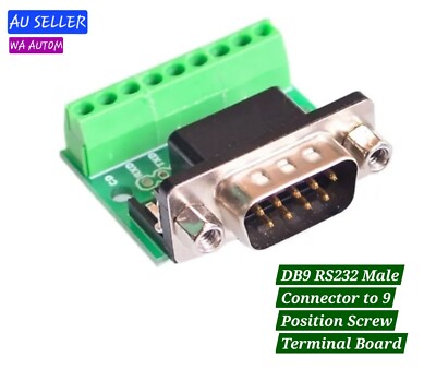 DB9 RS232 Serial D SUB Male Connector to 9Position Screw Terminal ...