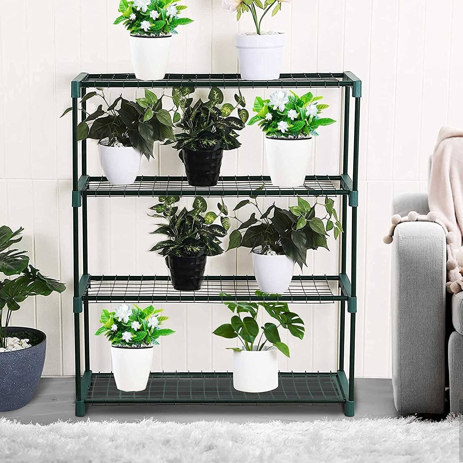4 Tier Steel Greenhouse Staging Unit Pots Trays Display Garden Plant ...