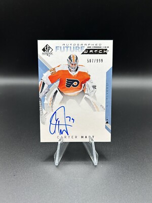 Carter Hart RC 2018-19 SP Authentic Future Watch Auto /999 #227 Rookie ...