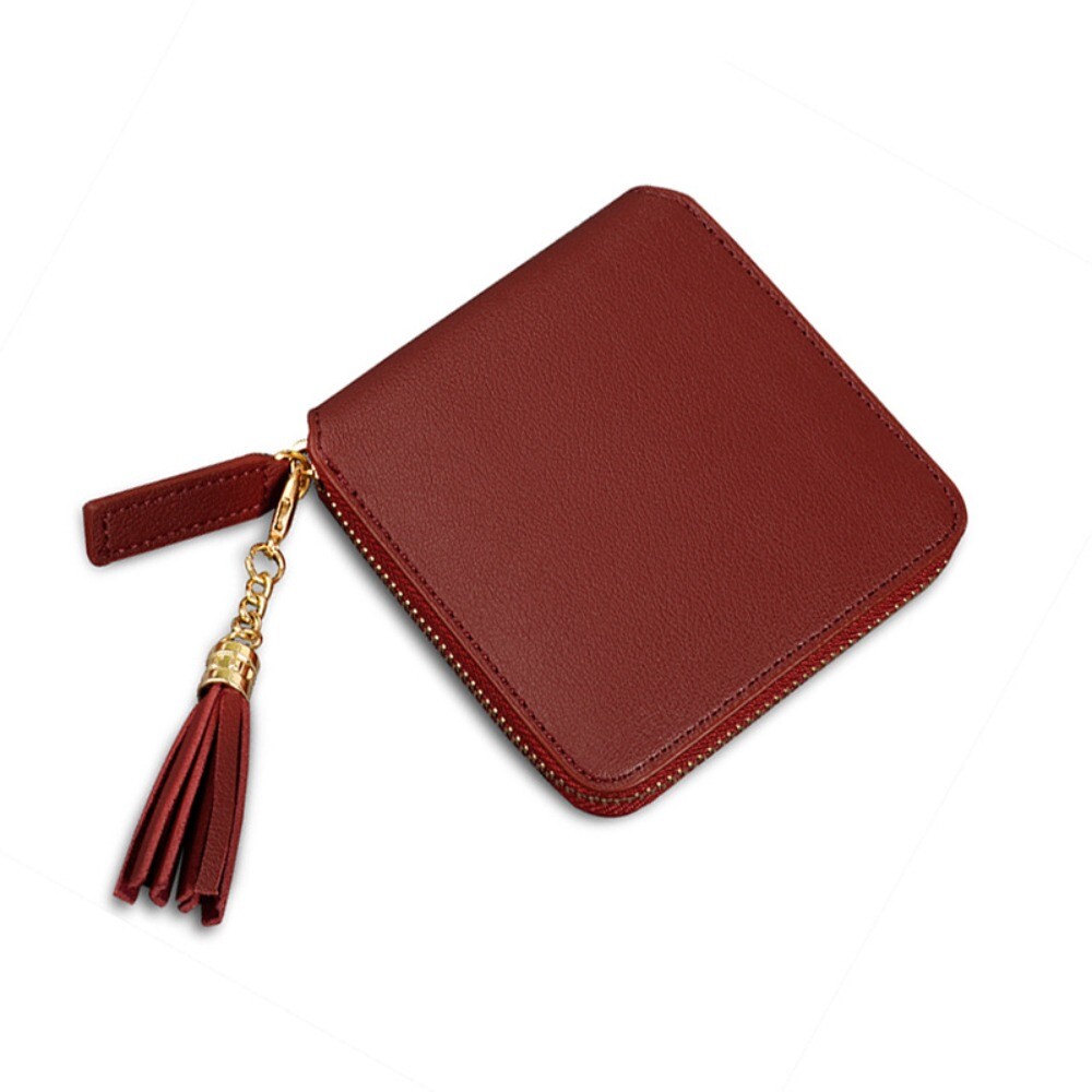 Simplicity Zipper Wallet Square Tassel Short Zero Wallet New Korean ...