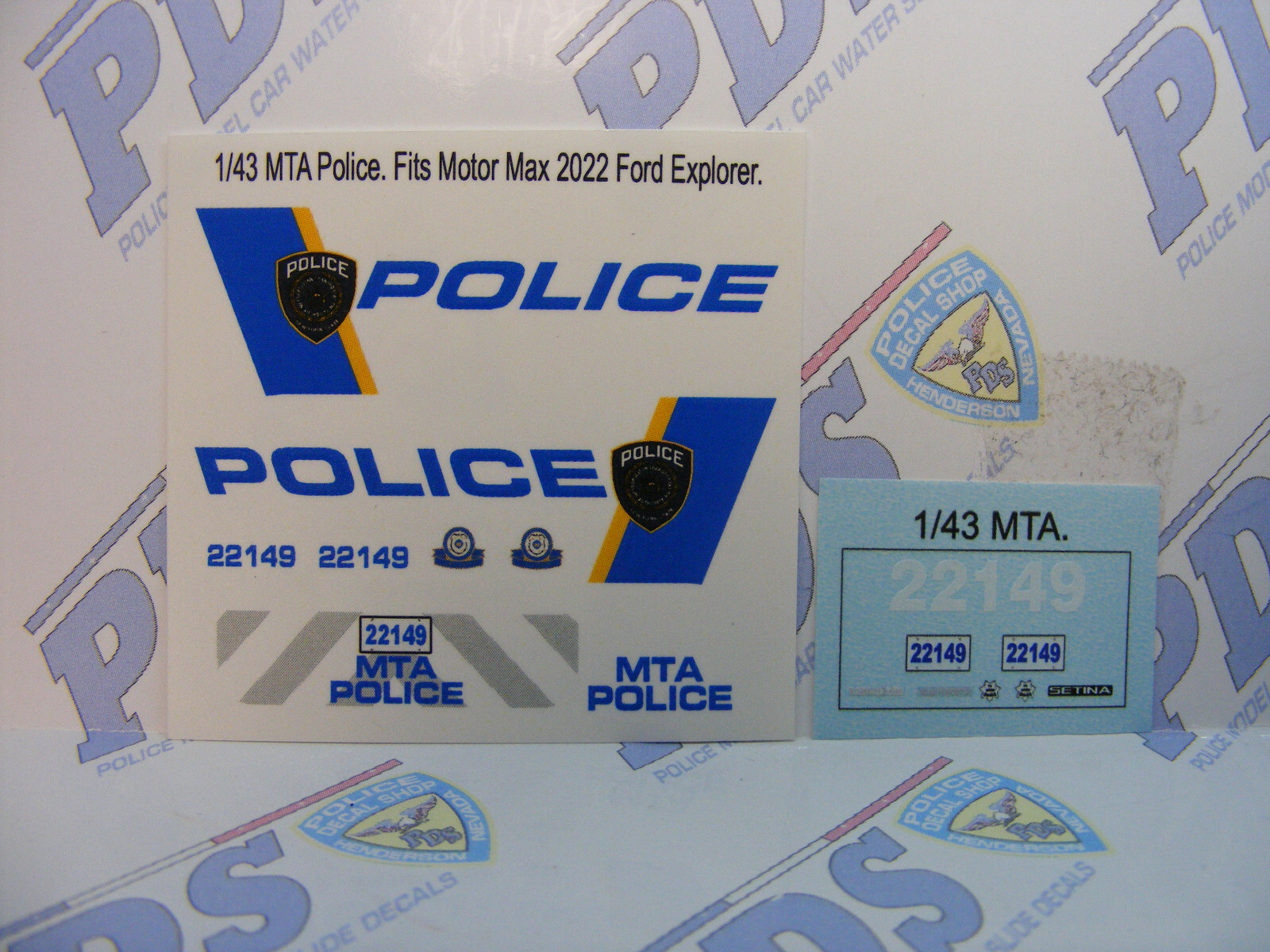 MTA NY Police 1:43 Water Slide Decals Fits Motormax 2022 Explorer. New ...