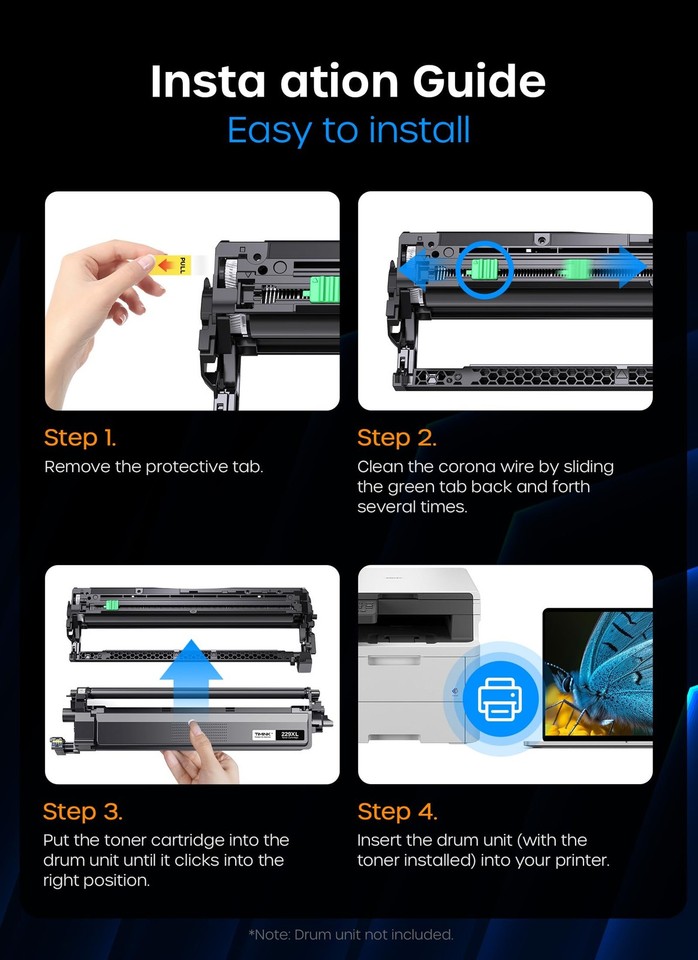DR229CL Drum Unit (NOT Toner) Compatible Replacement for Brother DR229 ...